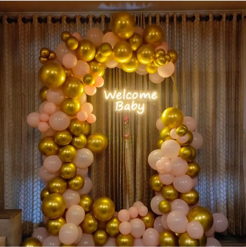 Golden & Pink Theme Baby Welcome