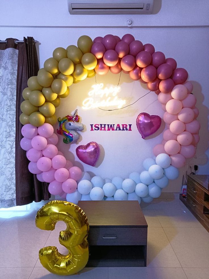 balloon decoration birthday decoration Pretty Multi Color Birthday ...