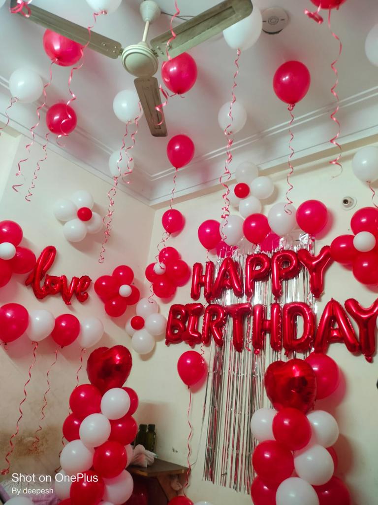 balloon decoration birthday decoration Red & White Attractive 2106