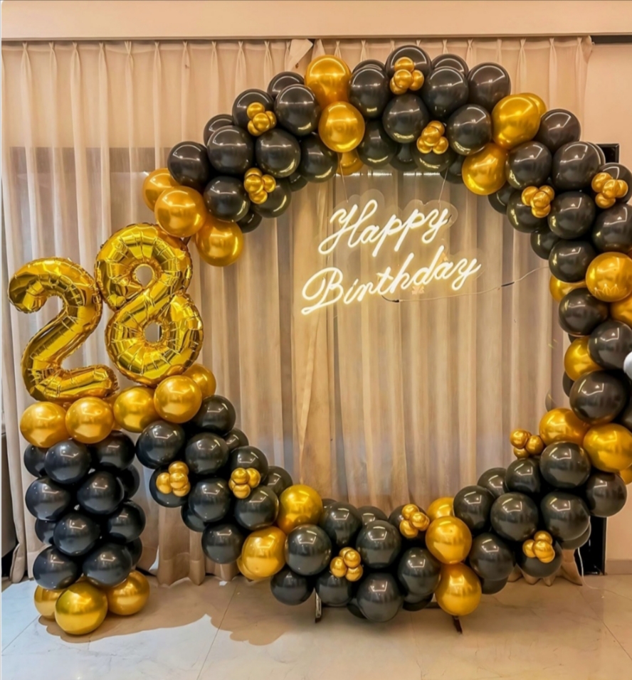 balloon decoration birthday decoration Black n Golden Decor 2722