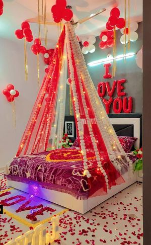 balloon decoration first night decoration Camping Bed Decoration 2700